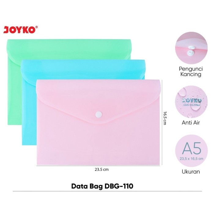 Jual Document Data Bag Map Kancing A5 Joyko DB-110, per 3 pcs | Shopee ...