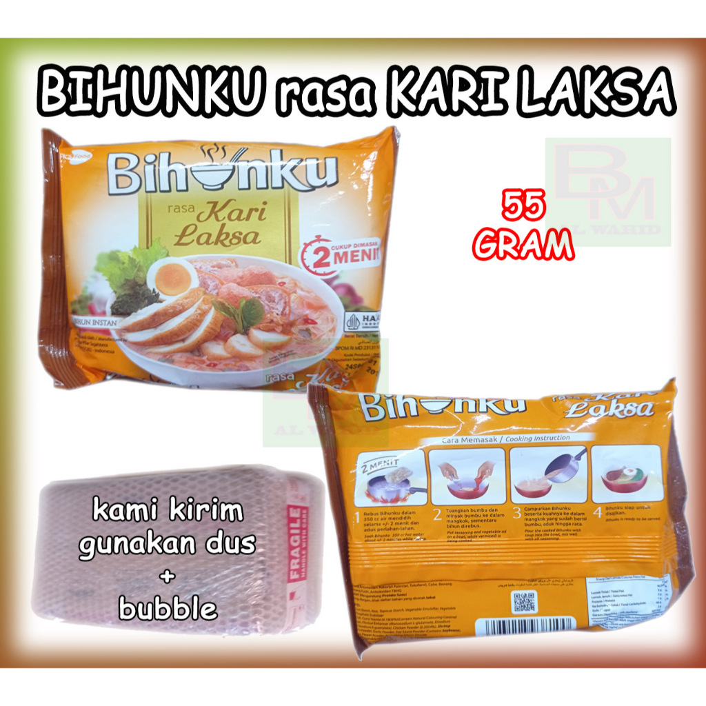 Jual Bihunku Rasa Kari Laksa Kemasan 55 Gram | Shopee Indonesia