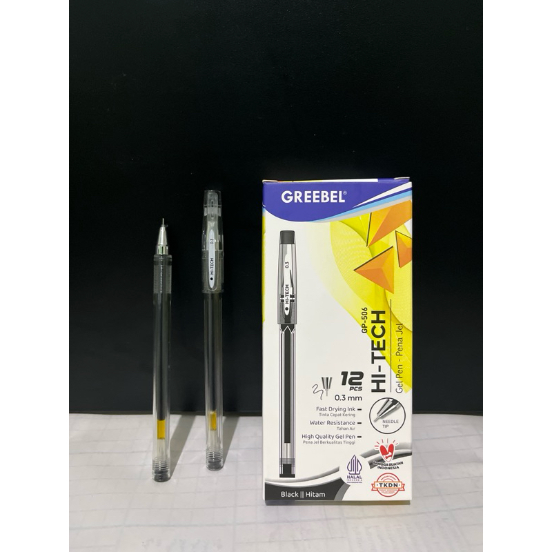 Jual Pulpen Greebel Hi-Tech GP-506 0.3mm Hitam / Bolpen Gel Hi-Tech (PCS) | Shopee Indonesia