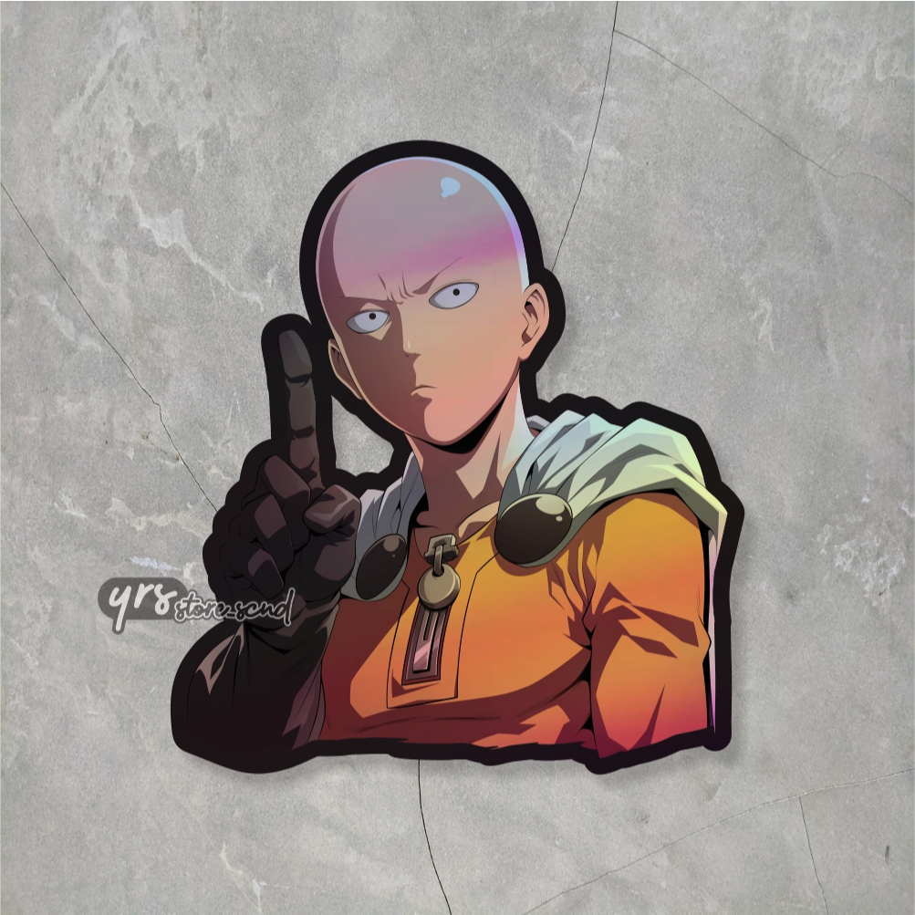 Jual Sticker Anime Hologram One Punch Man Saitama Sensei Ukuran +- 6 x ...