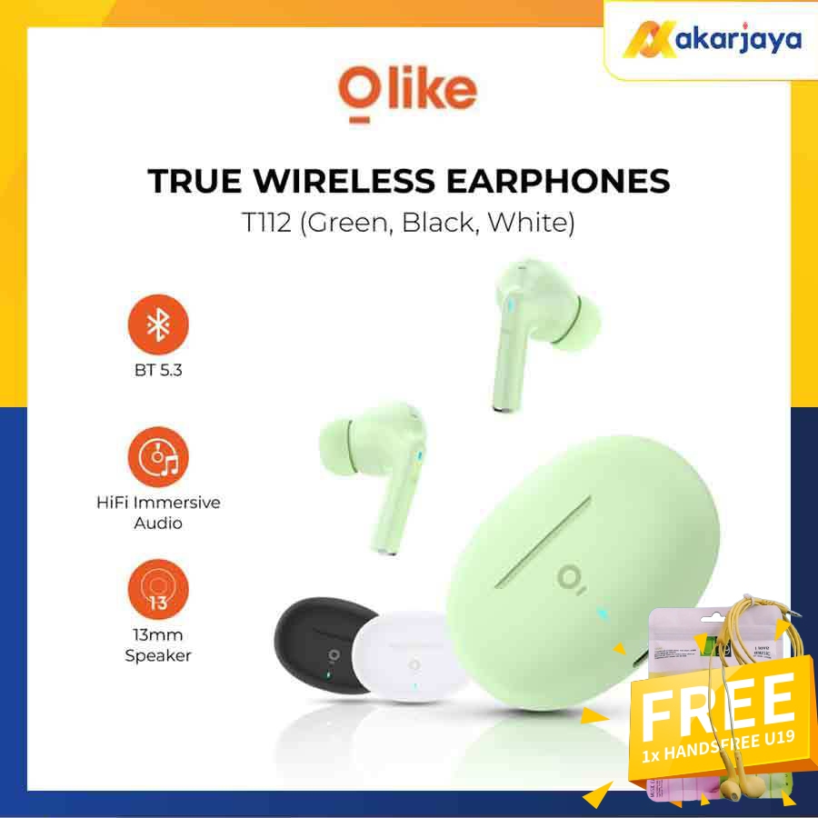 Jual (Free Handsfree U19) Olike T112 Earphone Wireless Bluetooth 5.3 TWS HiFi Immersive Audio ...