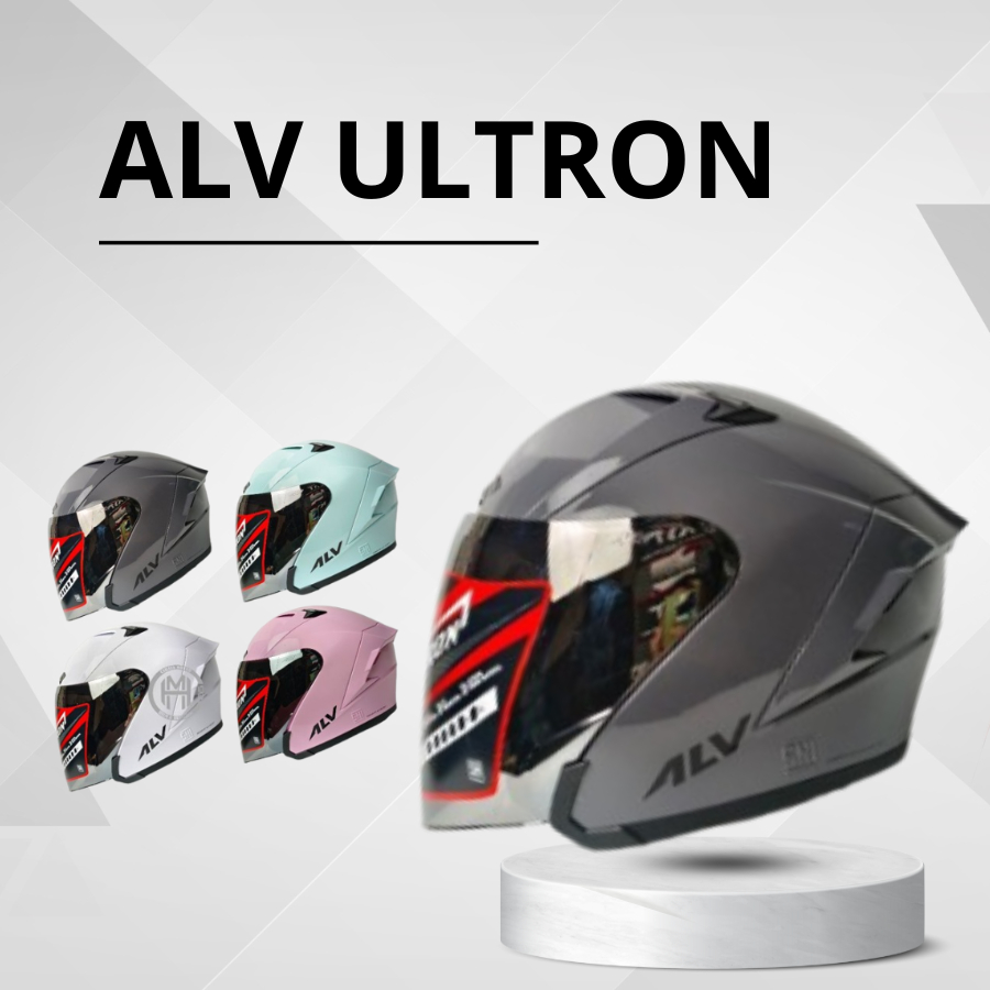Jual HELM ALV ULTRON SINGLE VISOR SILVER HELM HALFACE SNI | Shopee ...