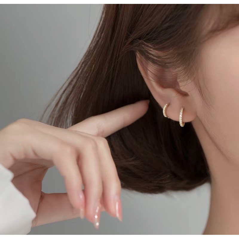 Jual ANTING KLIP PERMATA TITANIUM GOLD SILVER WANITA DEWASA | Shopee ...