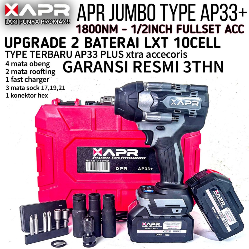 Jual APR JAPAN IMPACT JUMBO AP33+ FACELIFT 99V 1800NM 1/2inch mesin ...