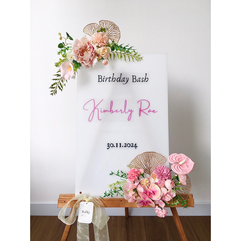 Jual [bisa kirim hari ini] Papan Bunga Akrilik Besar Standing Banner ...