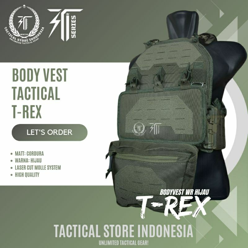Jual 100% ORIGINAL - Bodyvest T-Rex Military Standard GREEN HIJAU ARMY ...