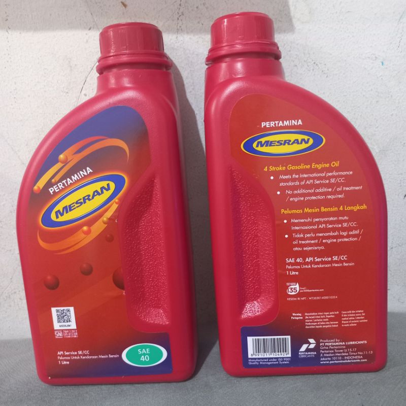 Jual OLI MESRAN SAE 40 1 LITER OLI MESIN MOTOR BEBEK 4T | Shopee Indonesia