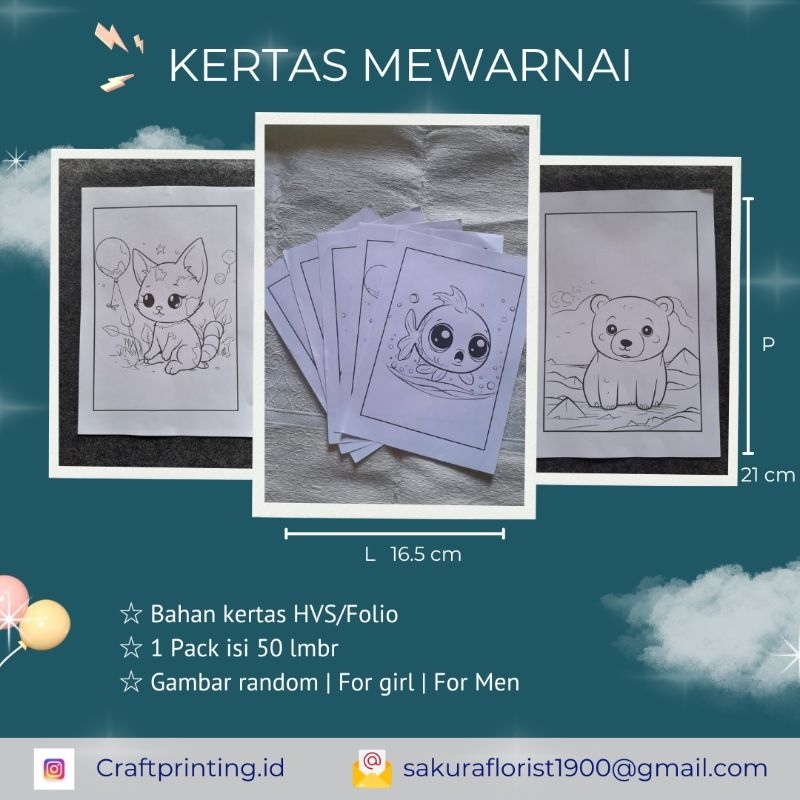 Jual KERTAS MEWARNAI (50 lmbr) | HASIL PRINT | COLOURING | KERTAS ...