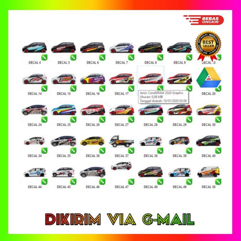 Jual Stiker Striping Mobil Motor Polosan Add Ons Etc - CDR Template ...