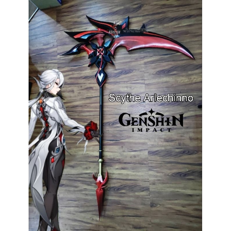 Jual Weapon Cosplay Sabit Arlechinno Scythe Crimson Moon's Semblance ...