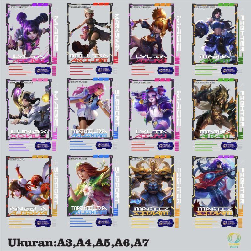 Jual Dtf Stiker Sablon Setrika Gambar Mobile Legends V2 Ukuran A3 A4 A5 A6 A7 Tinggal Tempel ...