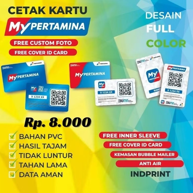 Jual Cetak Kartu My Pertamina Bahan PVC Premium | Shopee Indonesia
