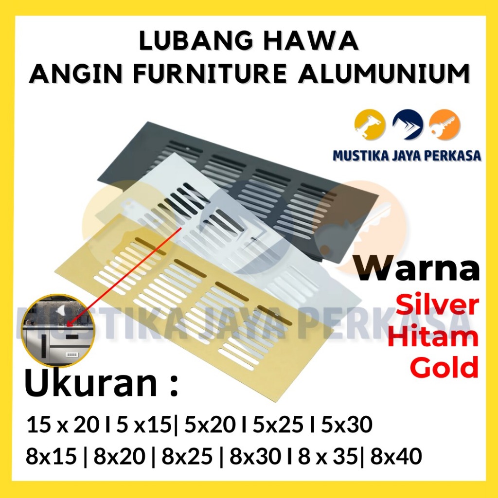 Jual Lubang Hawa Furnitre Kitchen Set Aluminium Besi Hitam Silver Gold ...