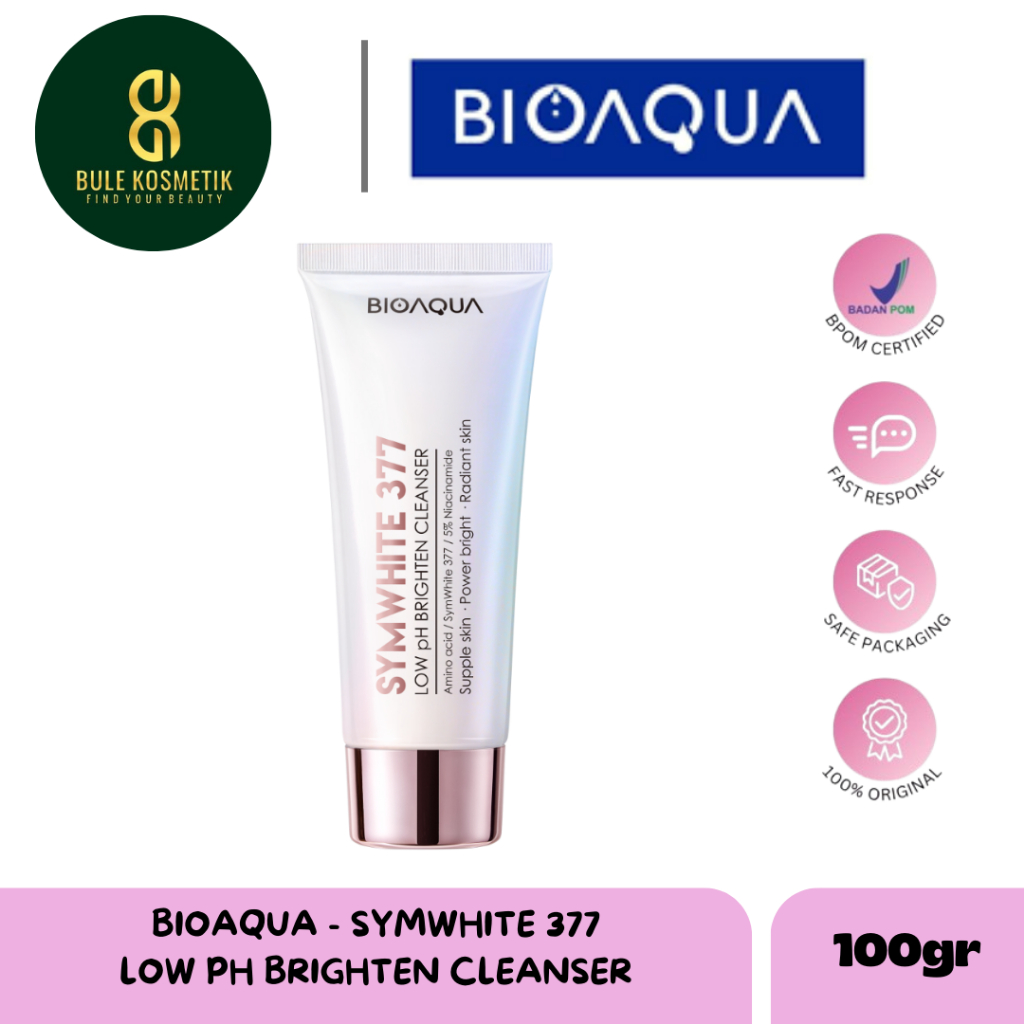 Jual BULE KOSMETIK - Bioaqua Facial Wash SymWhite 377 Low PH Brightening Cleanser 100g | Shopee ...