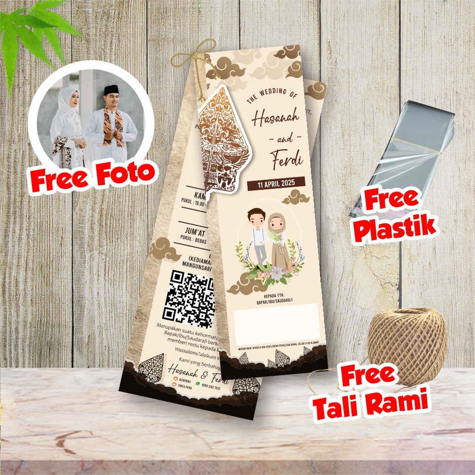 Jual Undangan Hangtag 2 layer Tema Wayang | Shopee Indonesia