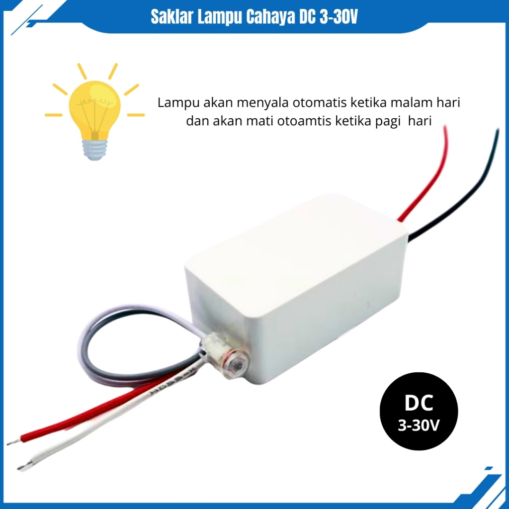 Jual Saklar Lampu Sensor Cahaya DC 3-30V AC 220V Light Switch Photocell ...