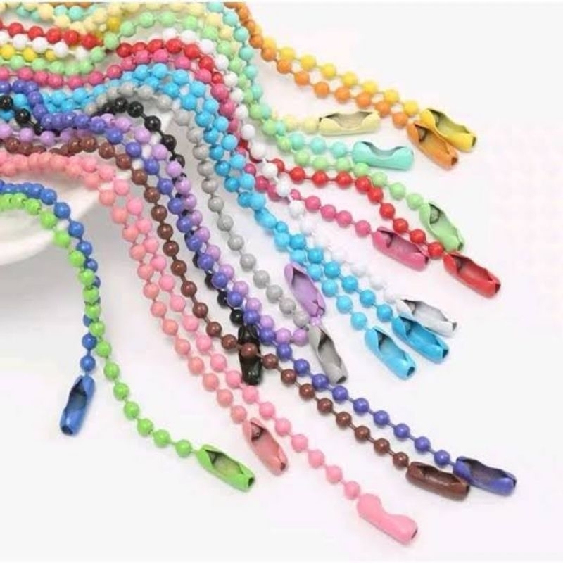 Jual (30gr) Rantai Biji Lada Warna Warni Ballchain 10cm Keychain Beads ...