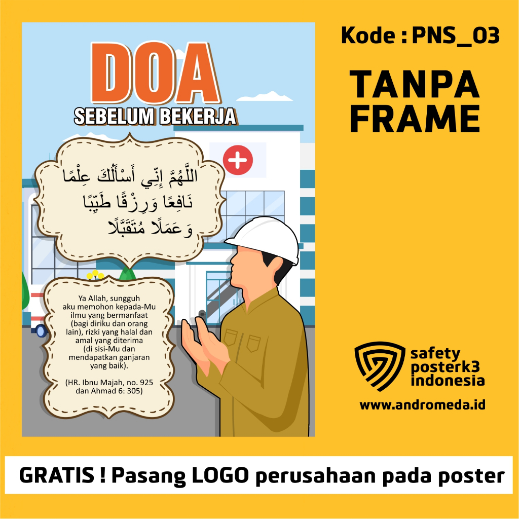 Jual Safety Poster K3 : Berdoalah Sebelum Bekerja Utamakan Keselamatan ...