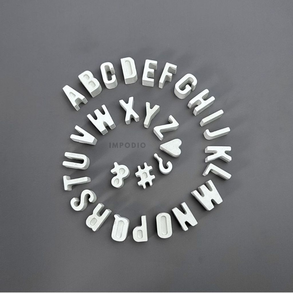 Jual IMPODIO Dekorasi Huruf Alphabet Concerete Satuan – Custom Nama ...