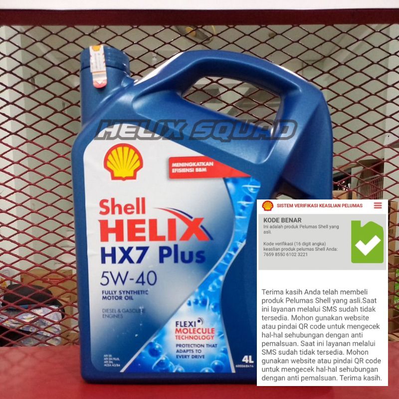 Jual Oli Shell Helix HX7 SAE 5w-40 Fully Synthetic Galon 4 Liter ...