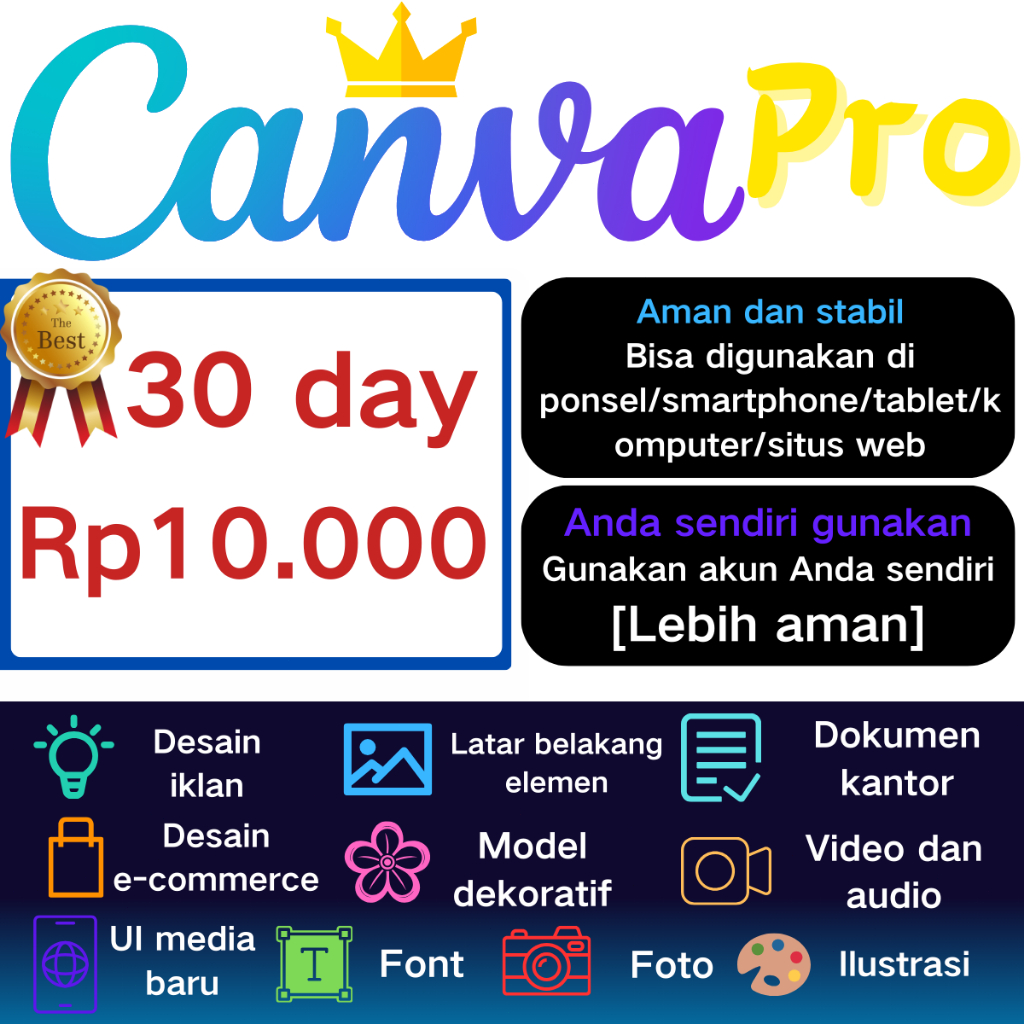 Jual Canva pro 1 Tahun Full Garansi Untuk Desain Promosi, Logo, Editing ...