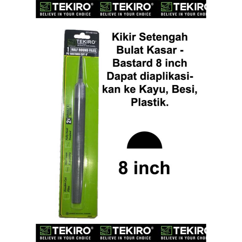 Jual Kikir Patar Kayu Setengah Bulat Kasar India 8 inch TEKIRO Kikir ...