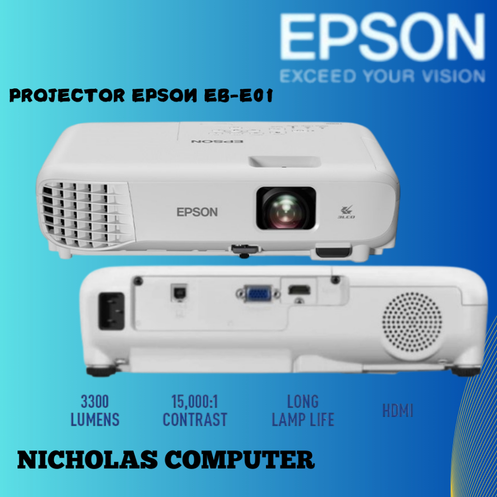 Jual Proyektor Epson EB E01 xga 3300 ANSI lumens | Shopee Indonesia