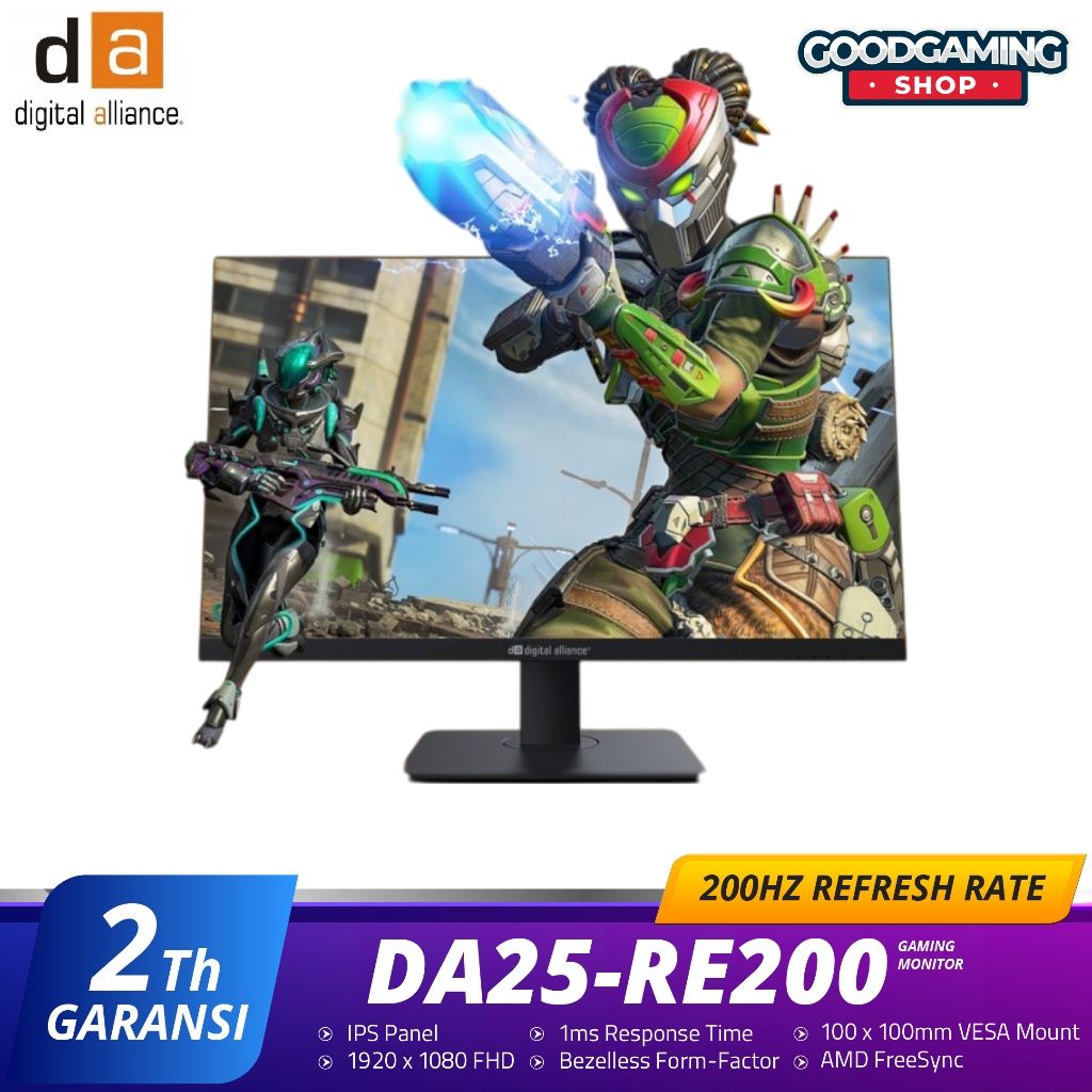 Jual Monitor LED Digital Alliance 24.5" 200Hz IPS FHD 99% SRGB 1ms Adaptive Sync HDMI Vesa Mount ...