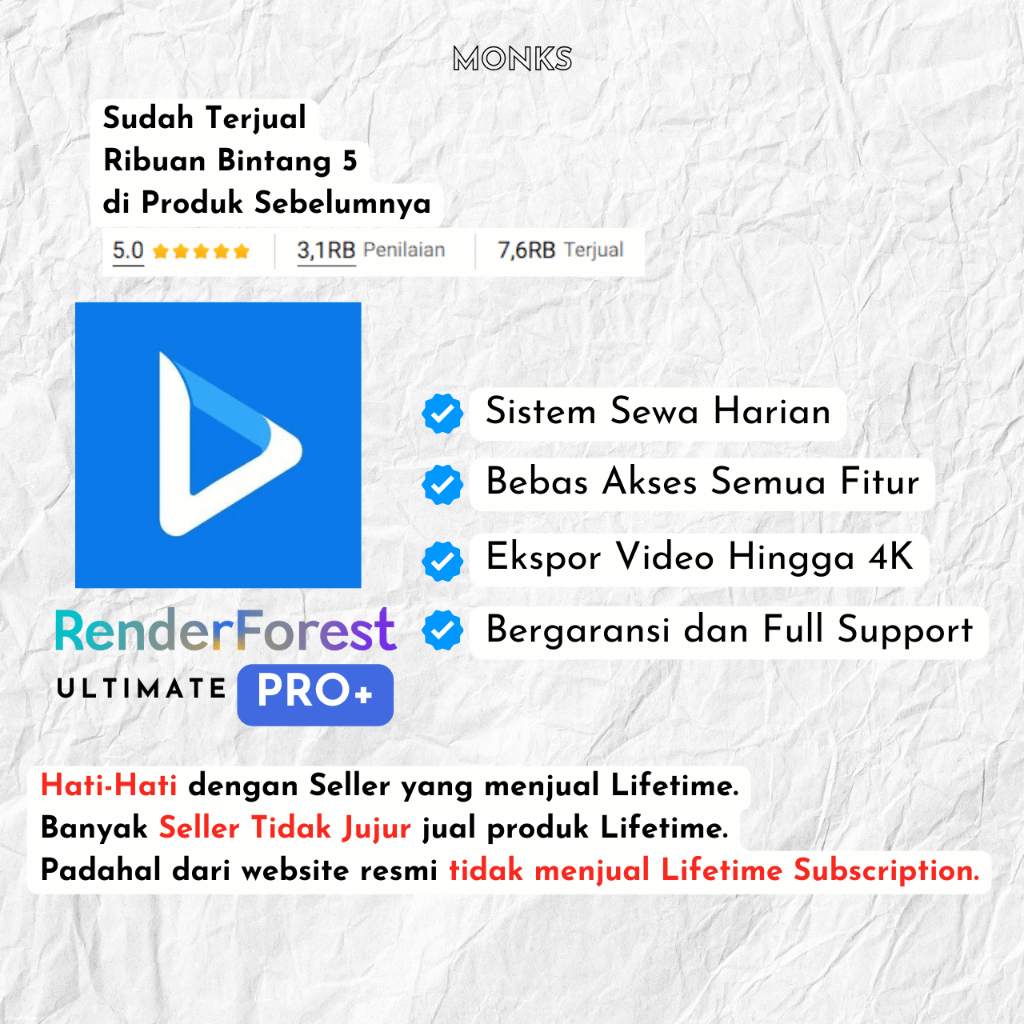 Jual Sewa Renderforest PRO Murah Meriah - Unlimited Edit Video Animasi ...