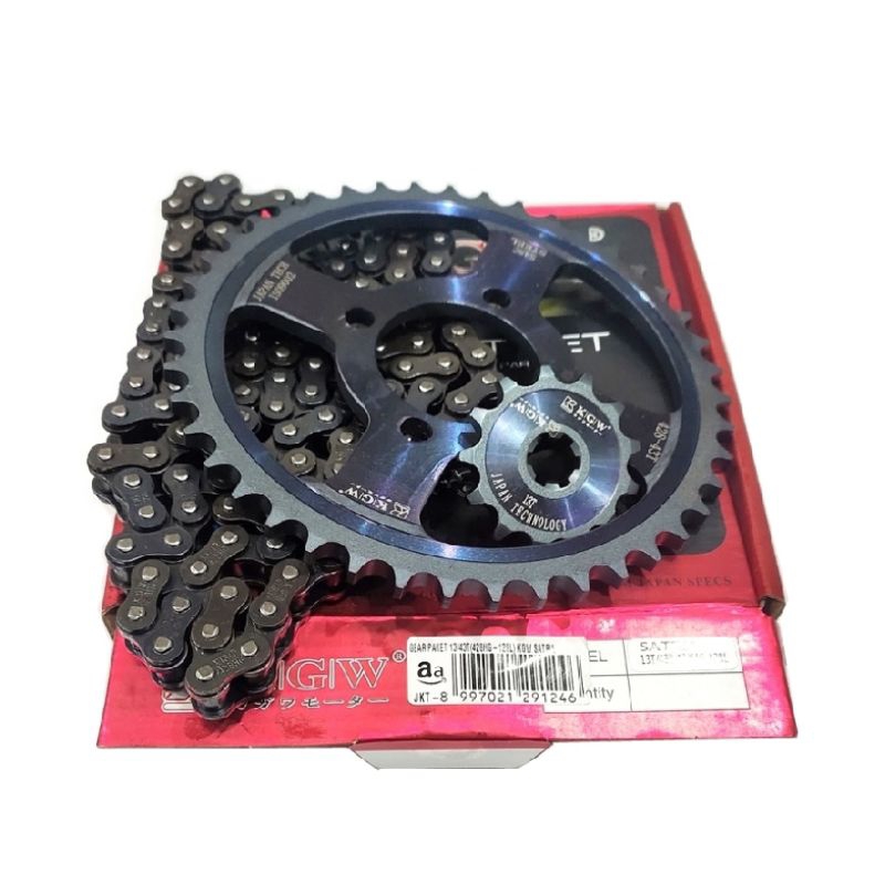 Jual GEAR PAKET/ GIR PAKET SATRIA 2T 13/43T (428HG-128L) | Shopee Indonesia