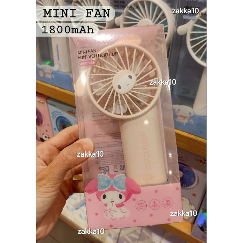 Jual Miniso Kipas Angin Mini Sanrio Melody Cinnamoroll Kuromi 1800mAh ...