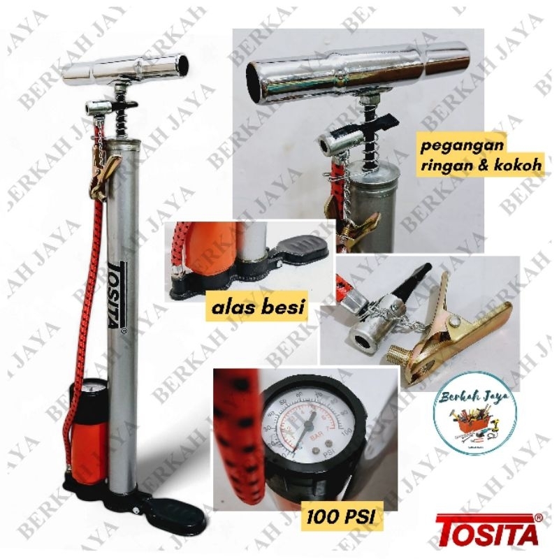 Jual POMPA SEPEDA TABUNG Body Besi + Ampere TOSITA TS 101 CHROME ...