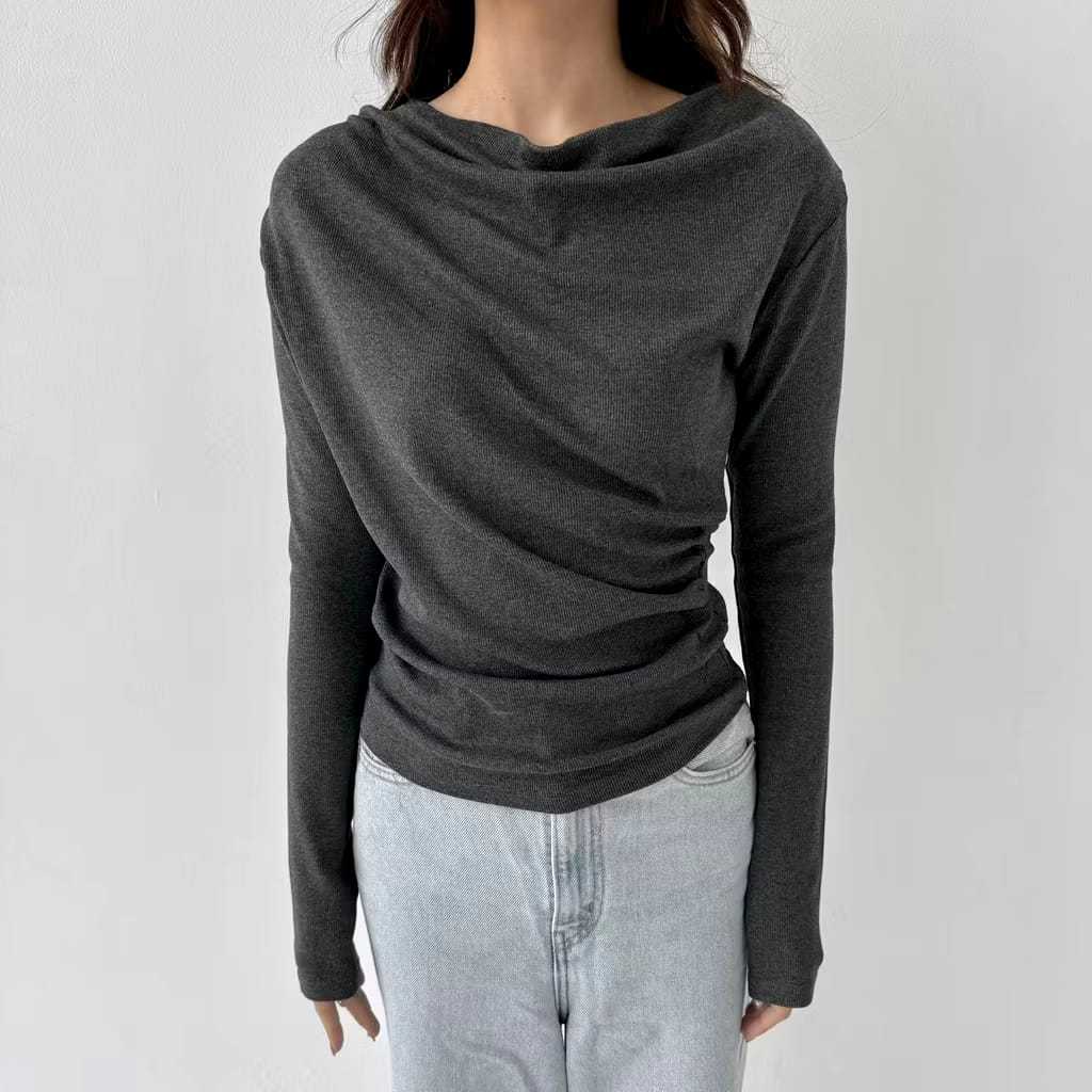 Jual APRIL TOP | Atasan Knit Wanita Korean Top Baju Knit Wanita Lengan Panjang Basic Long Sleeve ...