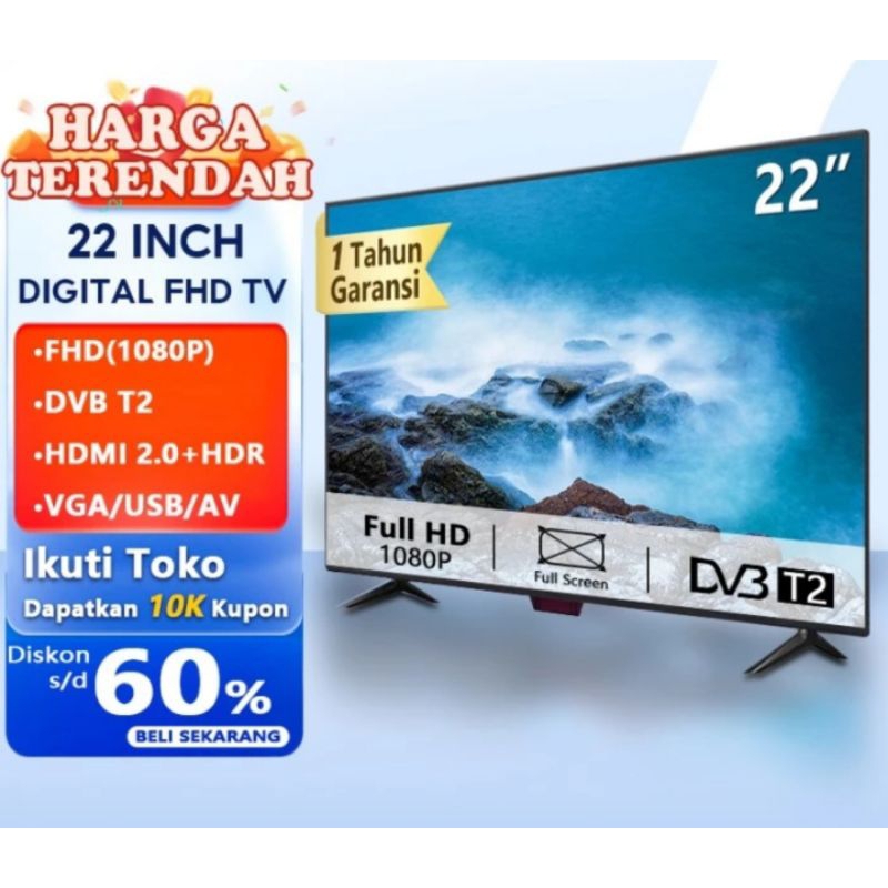 Jual FLASH SALE!! SLIM TV LED DIGITAL 22 INCH FULL LAYAR , BISA BUAT ...