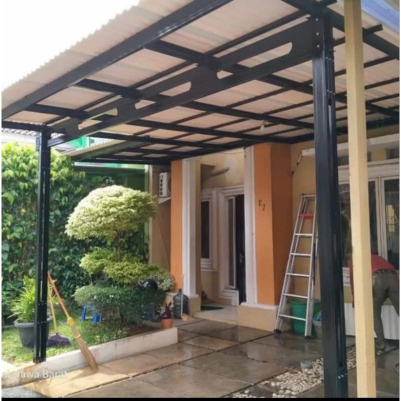 Jual Kanopi baja ringan atap alderon single layer terpasang | Shopee ...