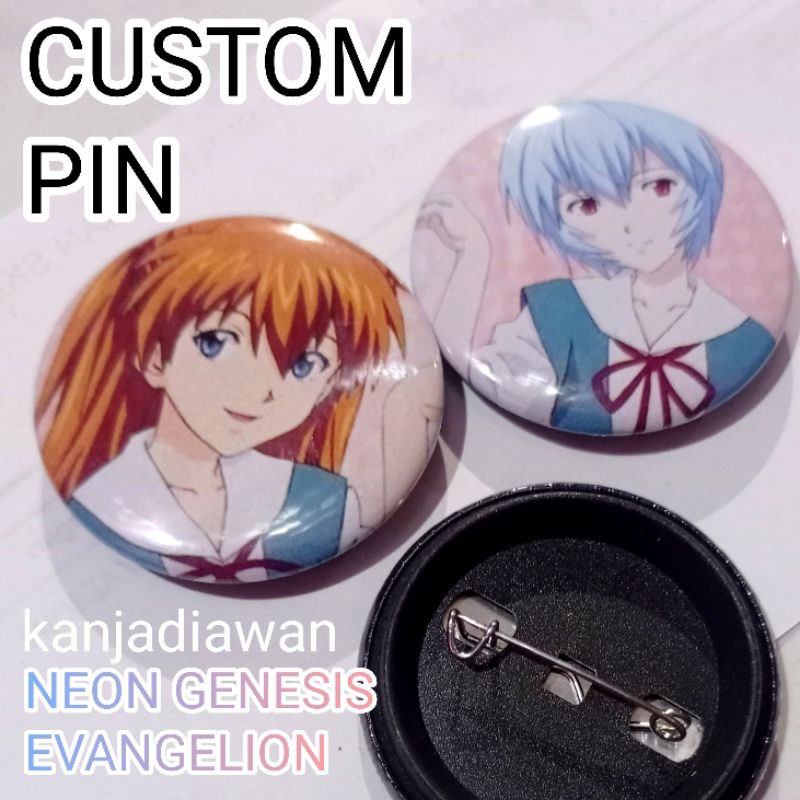 Jual Pin Anime Neon Genesis Evangelion Asuka Rei Ayanami Custom Pin ...