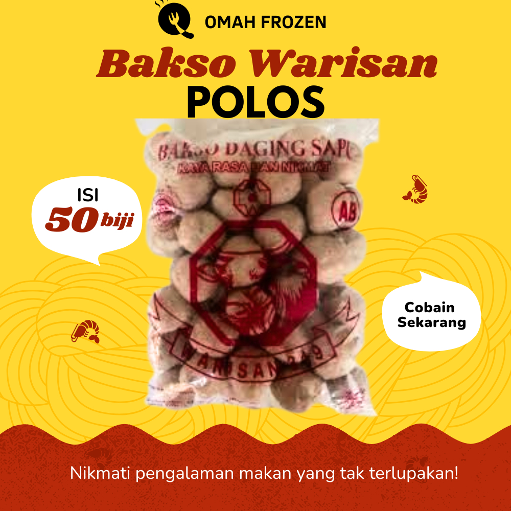 Jual Bakso Warisan Polos isi 50 butir baso Kemasan Frozen food makanan ...