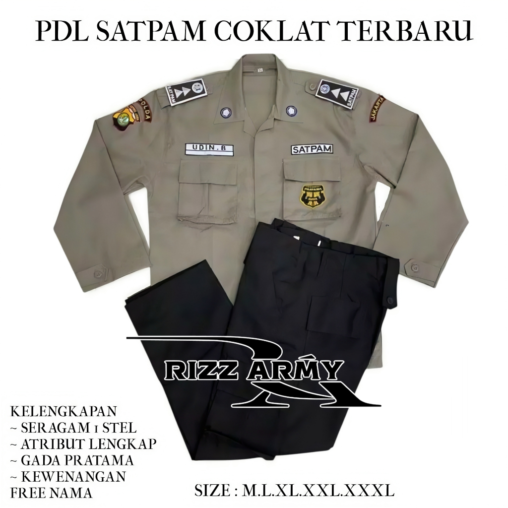 Jual Seragam PDL Satpam Terbaru / Seragam PDL Satpam Coklat / Seragam security terbaru / Seragam ...