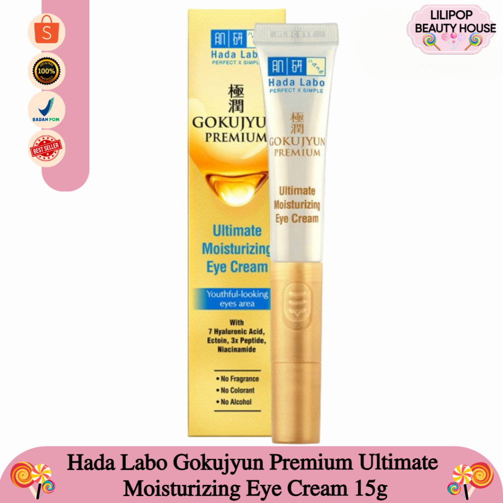 Jual Hada Labo Gokujyun Premium Ultimate Moisturizing Eye Cream 15g ...