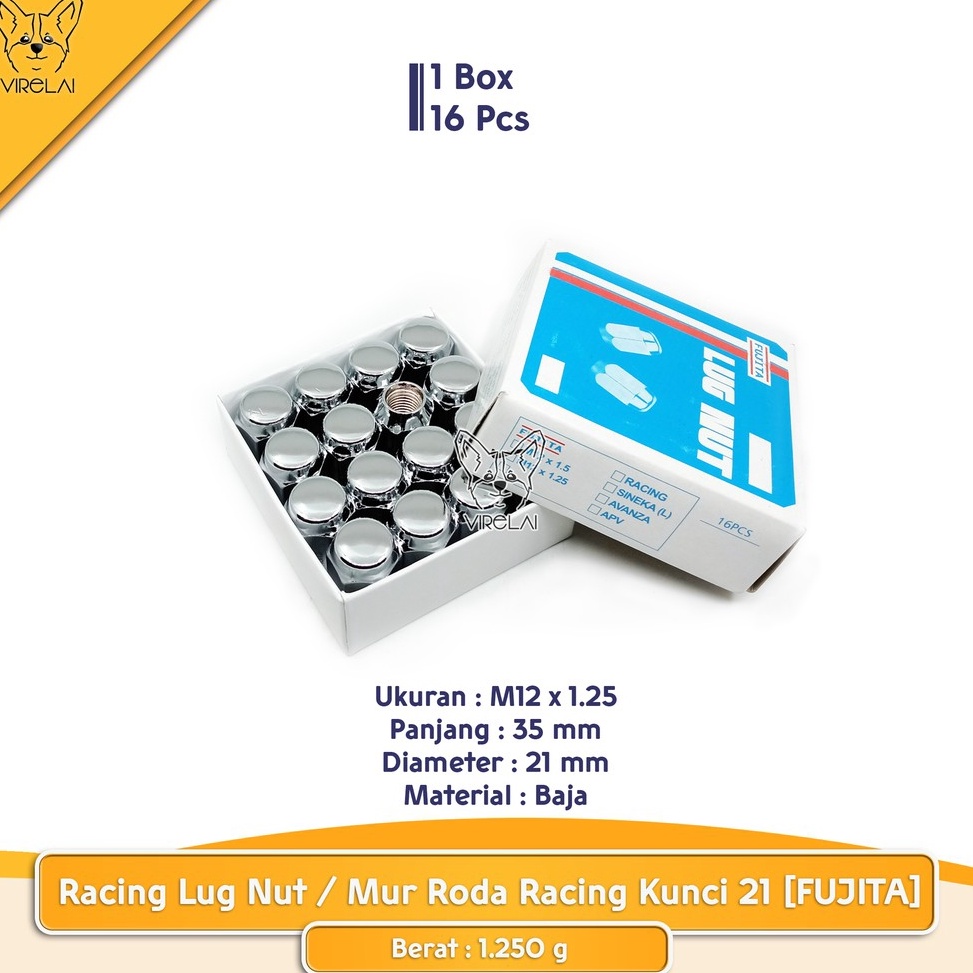 Jual LANGSUNGORDER Fujita lug nut Racing M12 x 15 M12 x 125 kunci 21 ...