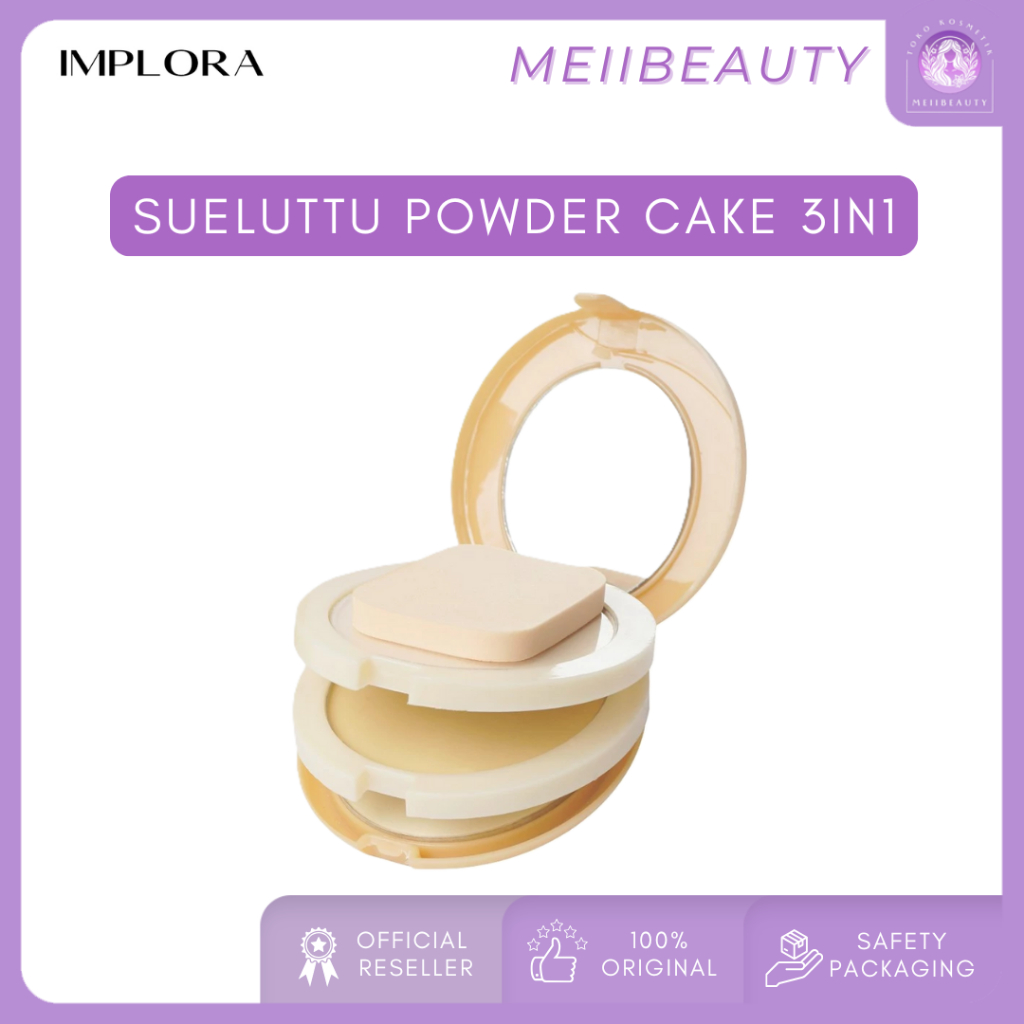 Jual IMPLORA SUELUTTU POWDER CAKE 3IN1 BEDAK WAJAH COMPACT POWDER ...