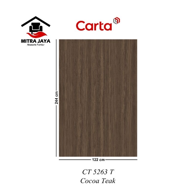 Jual HPL Carta CT 5263 T Carta HPL Cocoa Teak CT5263T CARTA Hpl Pelapis Kayu Tipe Ct5263t Cocoa ...