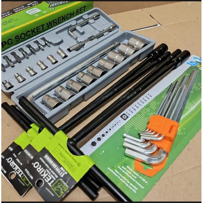 Jual KUNCI SOK 27 Pcs + Kunci L Set 9Pcs + kunci T SET tekiro 8,10,12 ...