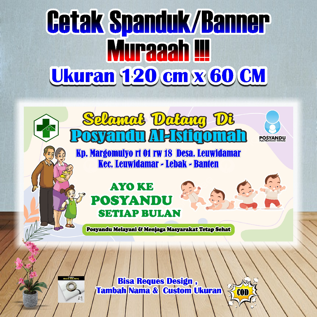 Jual Spanduk Banner Posyandu Ukuran 120 cm x 60 cm | Shopee Indonesia