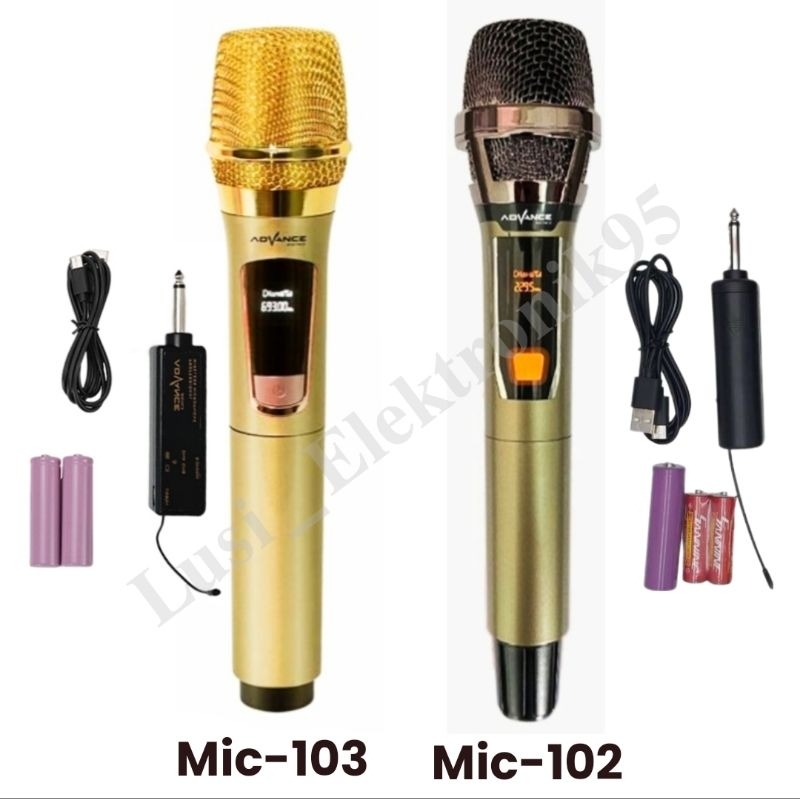 Jual Mic Advance Mic-102 Mic-103 Profesional Wireless Microphone garasi ...