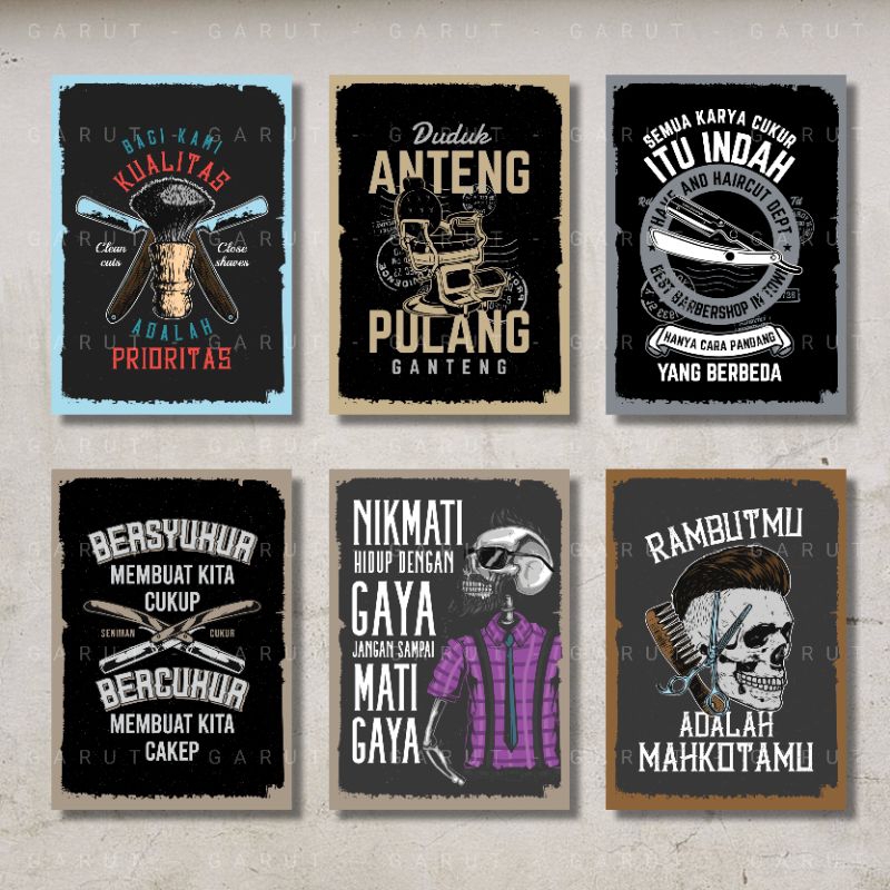Jual HIASAN DINDING POSTER KAYU MDF QUOTES BARBERSHOP SALON PANGKAS ...