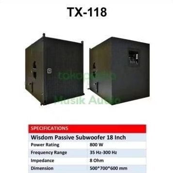 Jual Wisdom TX 118 TX118 LINE ARRAY SUBWOOFER PASIF | Shopee Indonesia