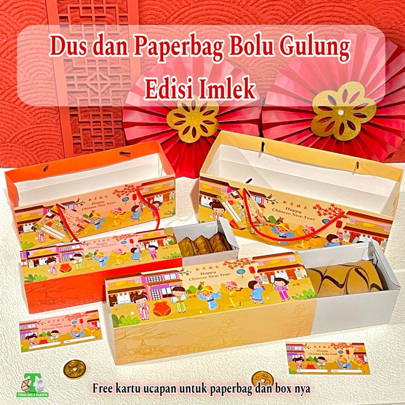 Jual Dus Bolu Gulung Imlek Model Sliding | Dus Bolu Gong Xi Fa Cai ...