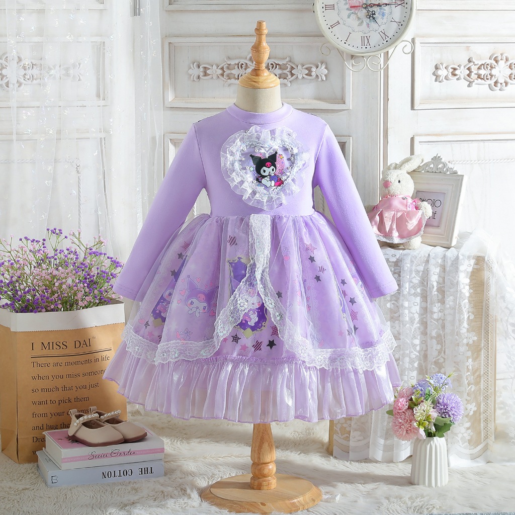 Jual Lengan Panjang Baju Anak Perempuan Kuromi Gaun Baru Perempuan Gaun ...