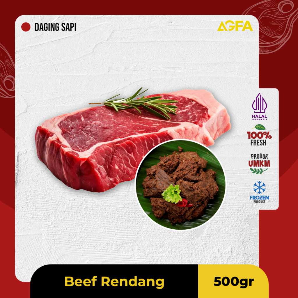 Jual Daging Rendang 500 gram / Daging Has Dalam 500 gram / Rendang Siap ...